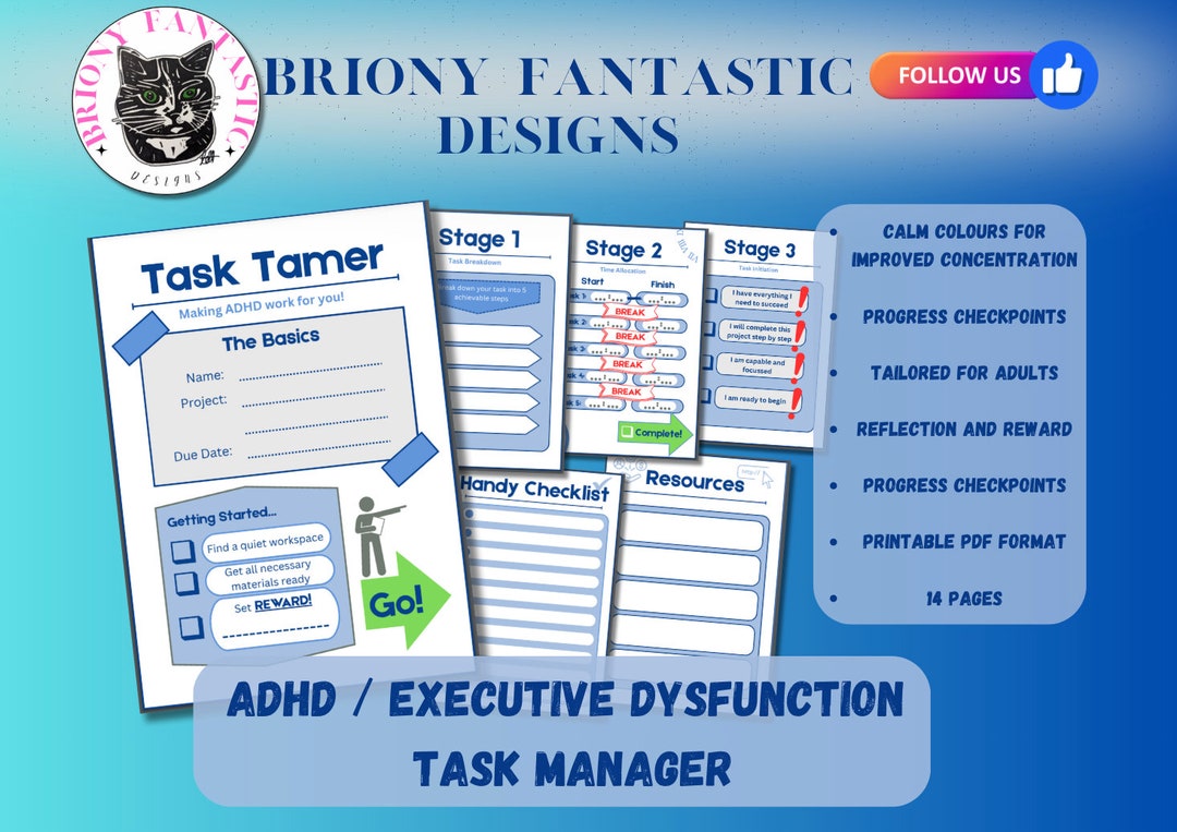 Editable/fillable ADHD Planner Autism, Executive Dysfunction Printable ...
