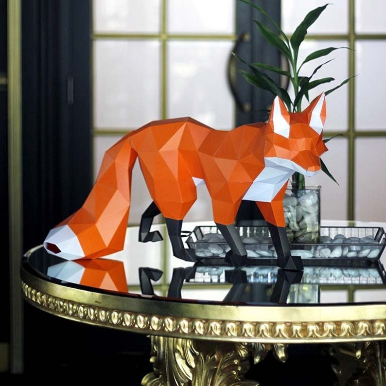 3D Fox Model 3D Paper Home Decor Geometric Home Decor 3D - Etsy