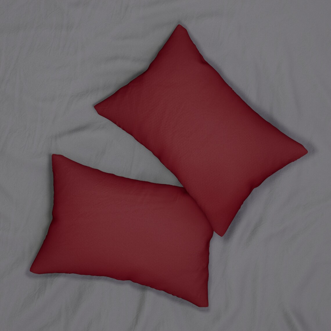 Maroon Red Lumbar Decorative Throw Living Room Bedroom Pillow and Cover ...