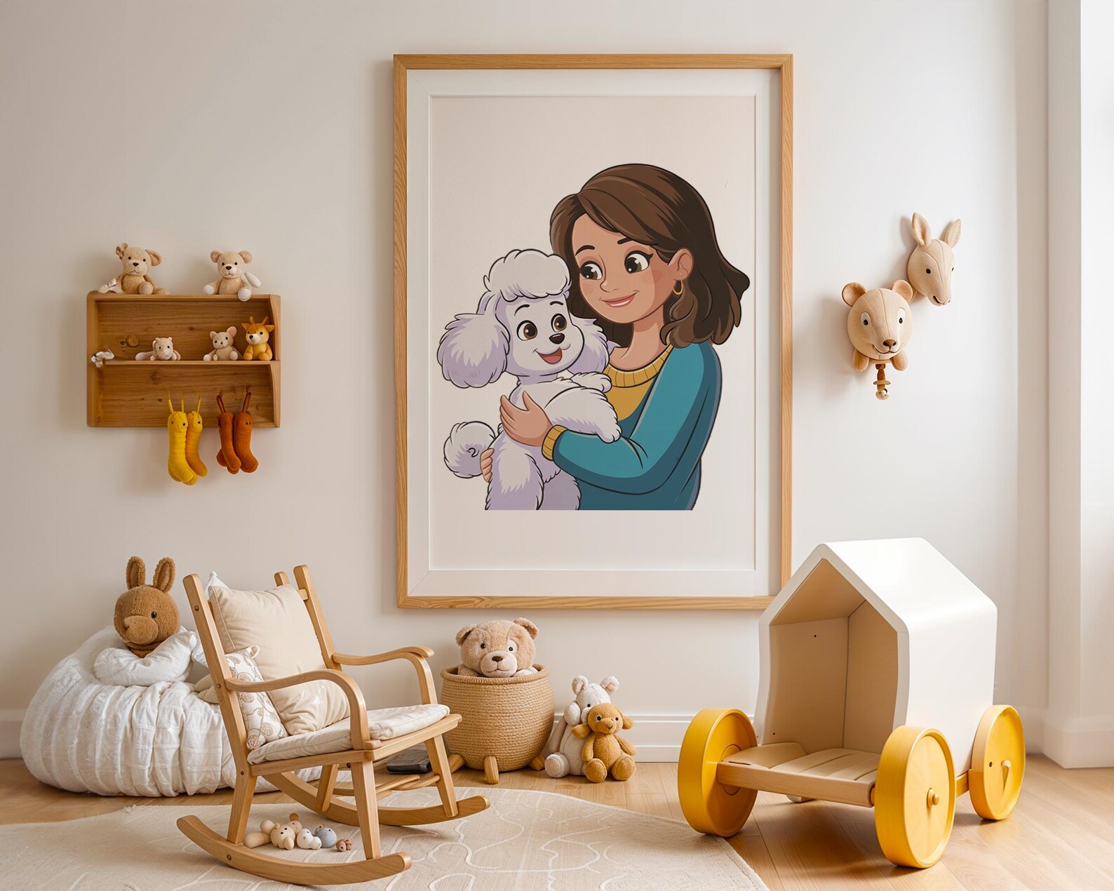 Dog Mom PNG, Dog Mom Illustration, Printable Poster, Nursery Poster ...