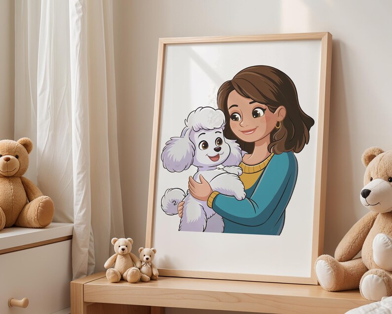 Dog Mom PNG, Dog Mom Illustration, Printable Poster, Nursery Poster ...