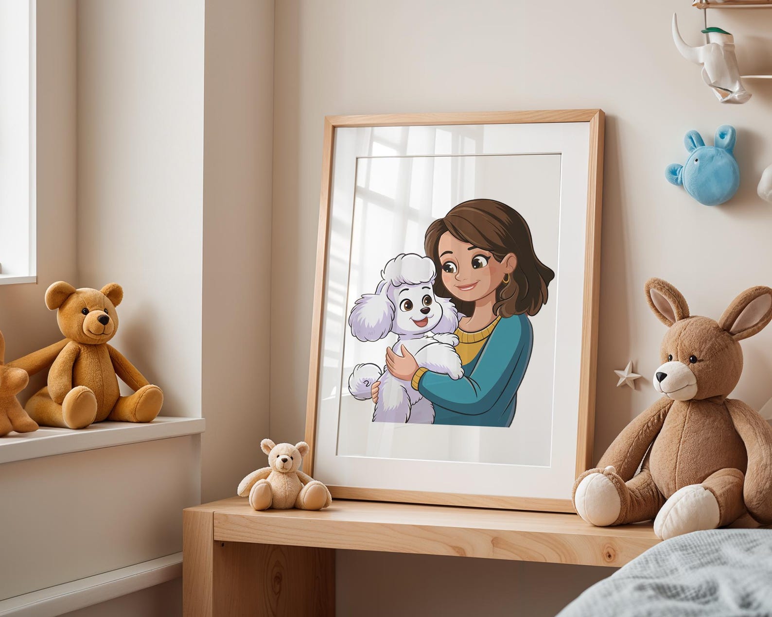 Dog Mom PNG, Dog Mom Illustration, Printable Poster, Nursery Poster ...