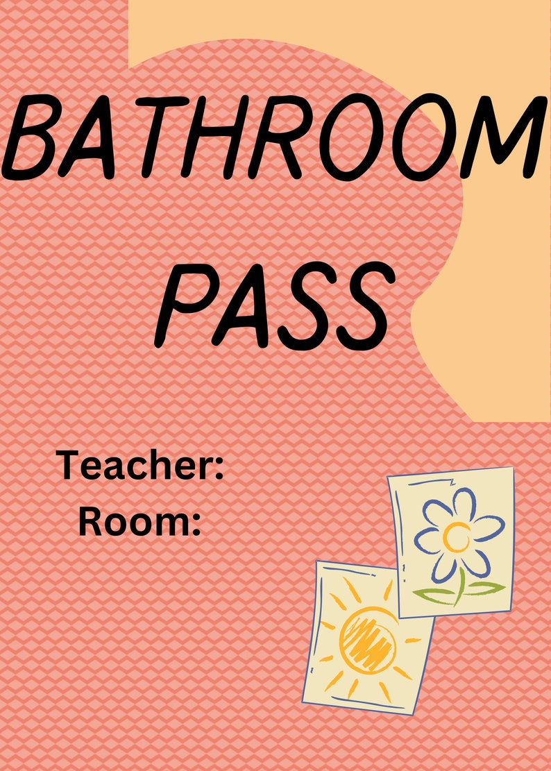 Bsthroom Pass (set of 3) - Etsy