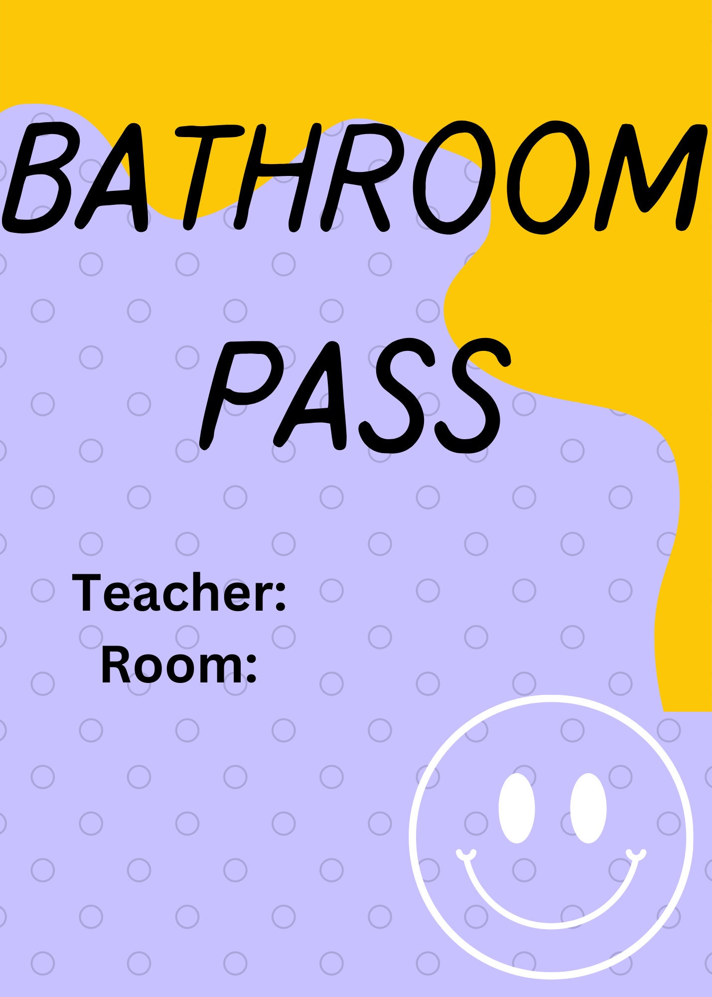 Bsthroom Pass (set of 3) - Etsy