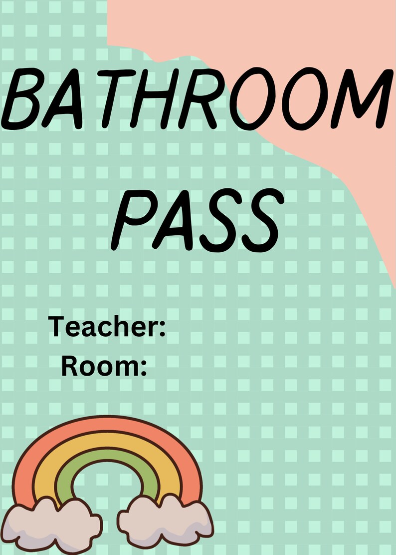 Bsthroom Pass (set of 3) - Etsy