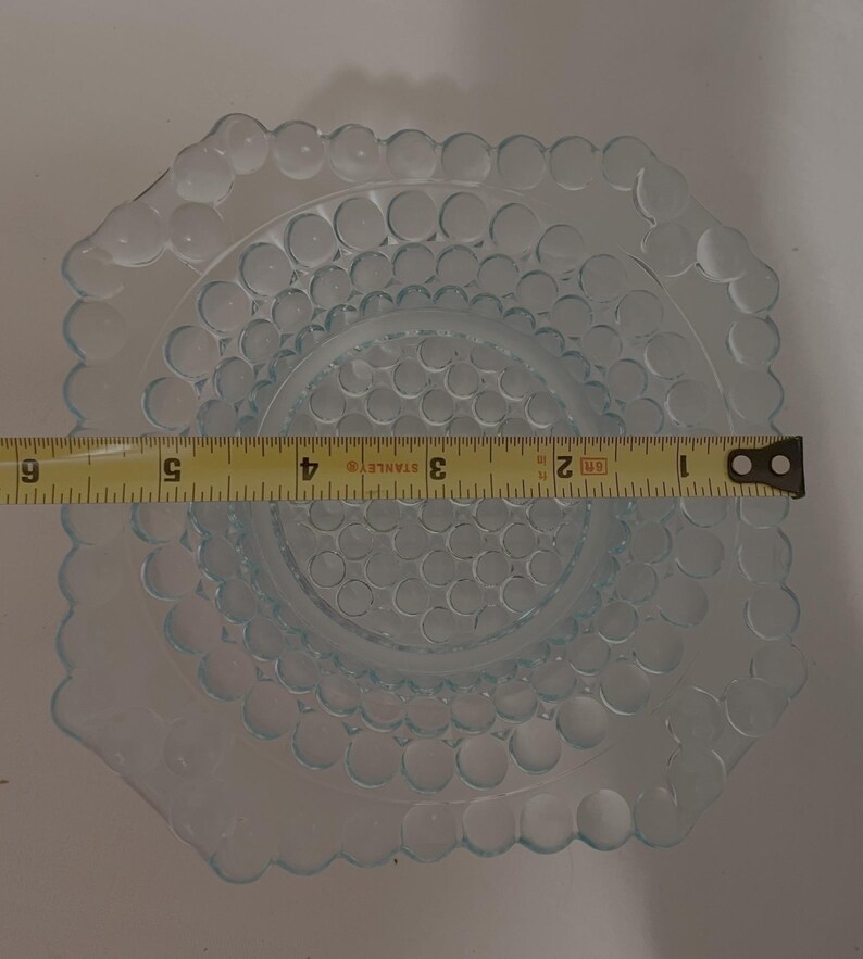 Thousand Eye Aqua Blue Square Plate EAPG Glass Vintage Hobnail 6 ...