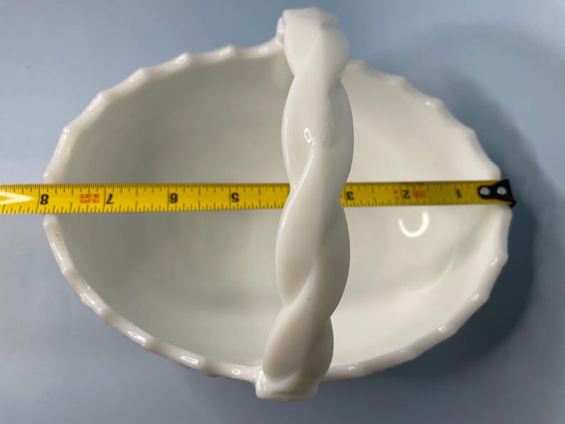 Imperial Glass Milk Glass Basket Daisy and Button Pattern With Handle ...