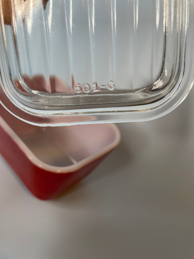 Pyrex Red Fridgie Refrigerator Dish 501 With Lid - Etsy