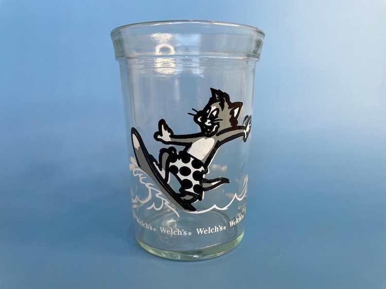 Welch’s Tom & Jerry Jelly Jar Glass Tom on Surfboard Surfing 1990 - Etsy