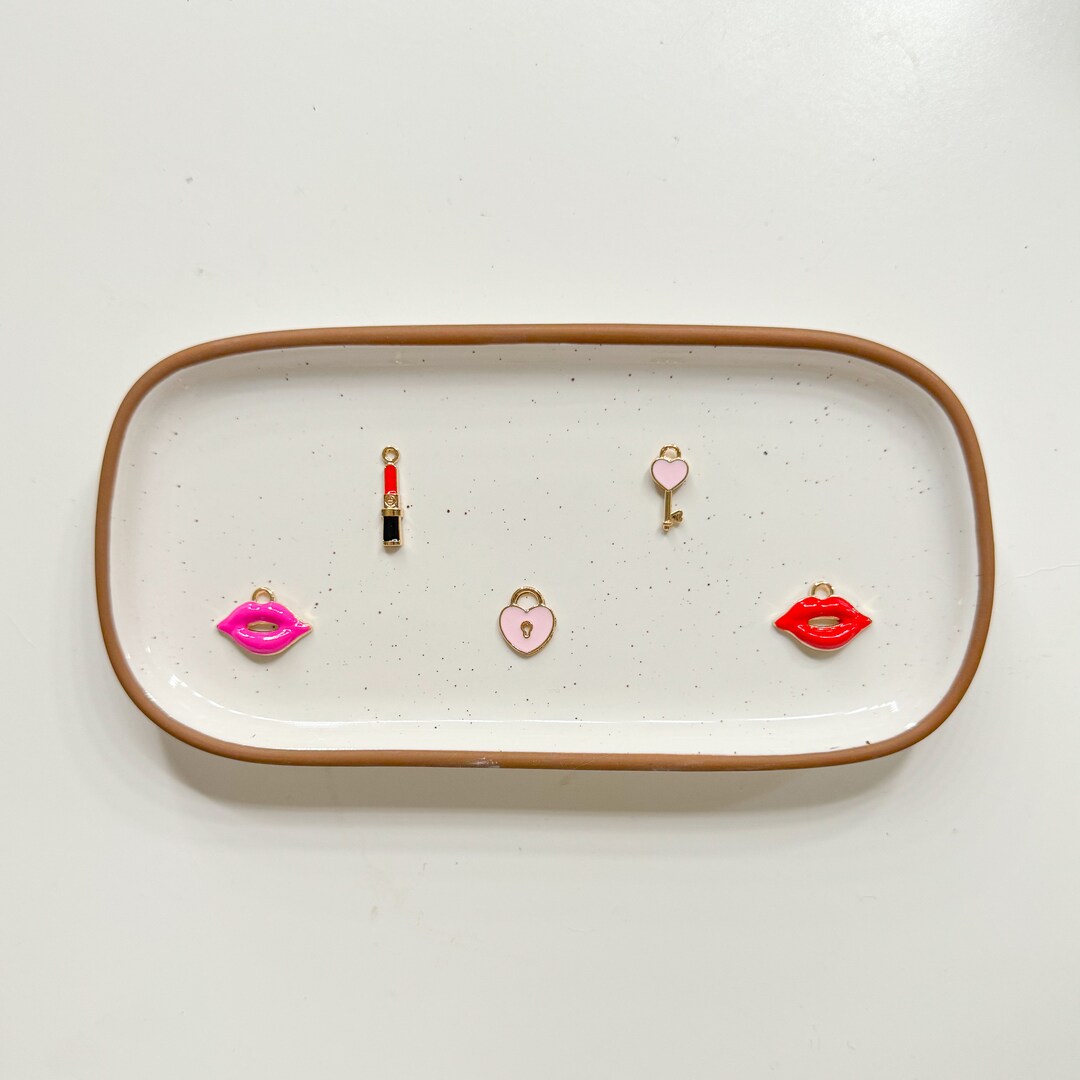 Lips, Lipstick, Lock, & Key Charms - Etsy