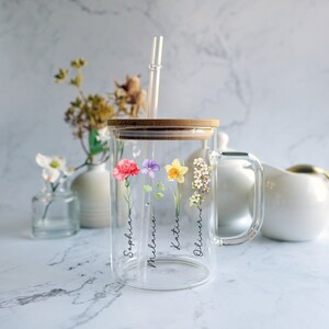 Personalized Birth Flower Coffee Cup With Names, Mom's Garden Birth ...