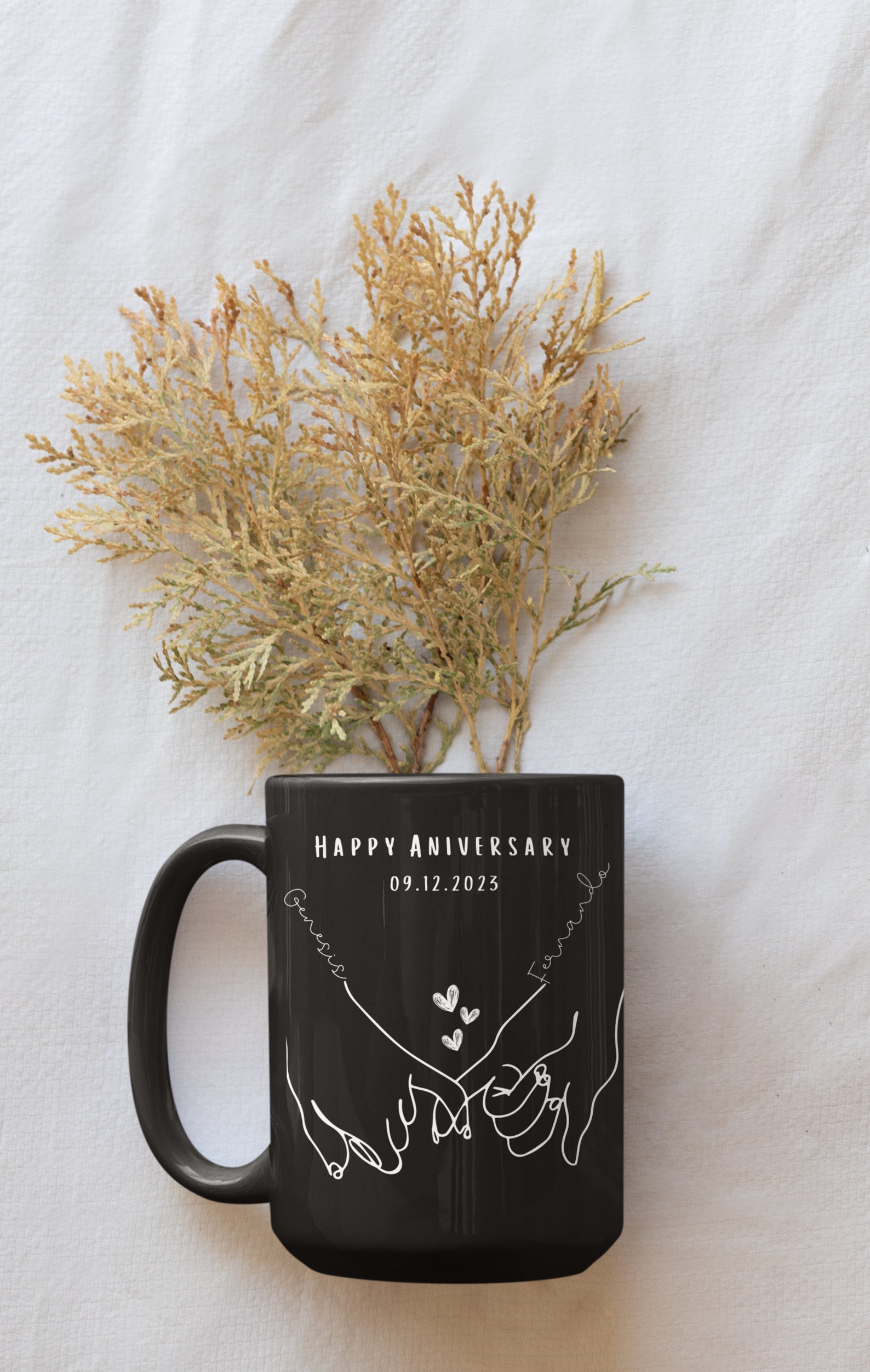 Happy Anniversary, Personalized Couples Mug Set, Personalized Coffee ...