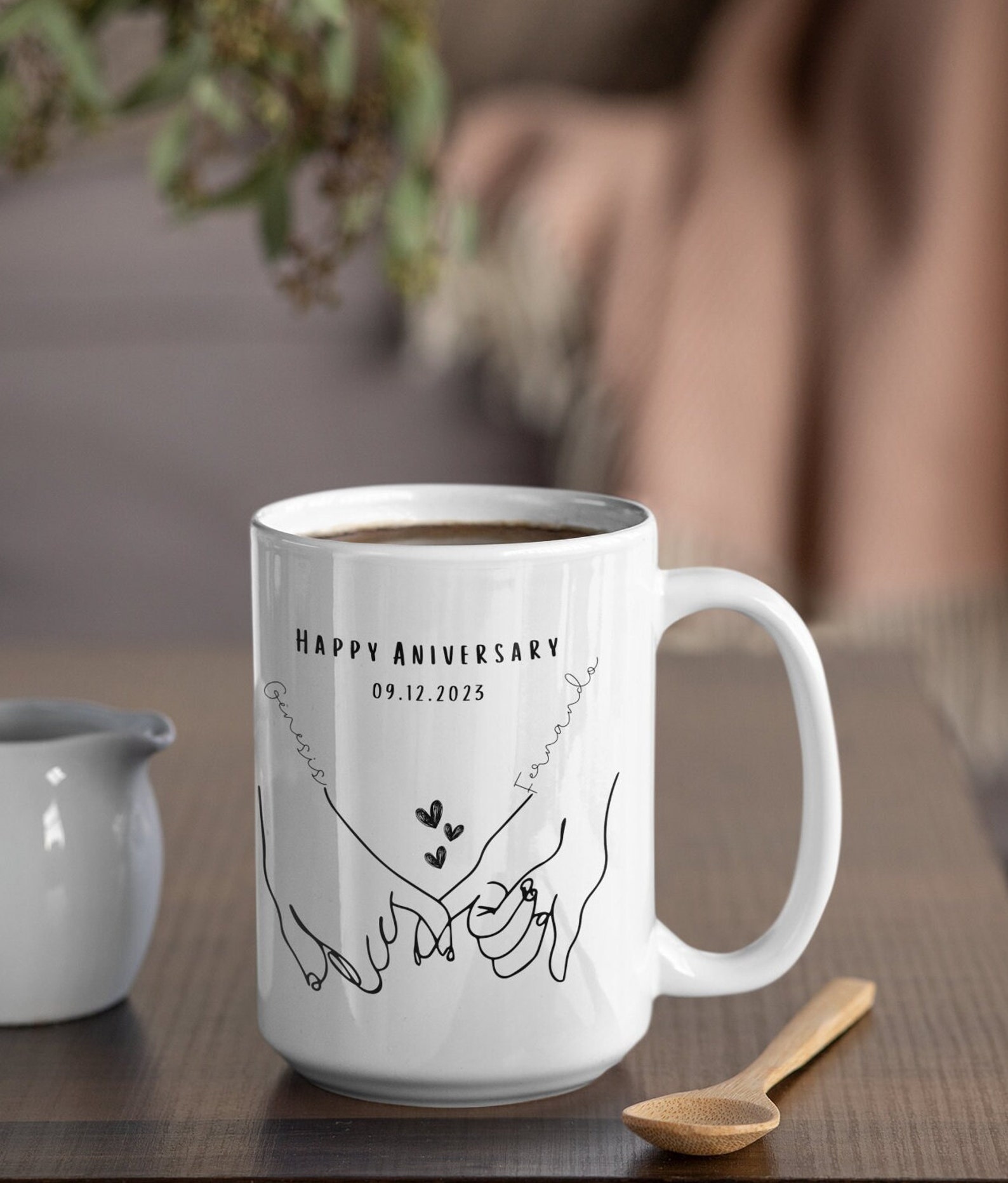 Happy Anniversary, Personalized Couples Mug Set, Personalized Coffee ...