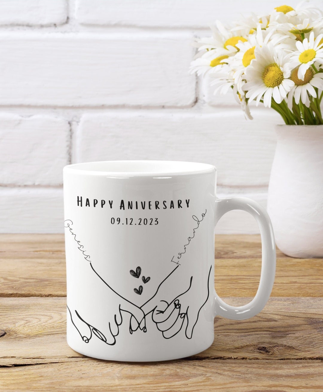 Happy Anniversary, Personalized Couples Mug Set, Personalized Coffee ...