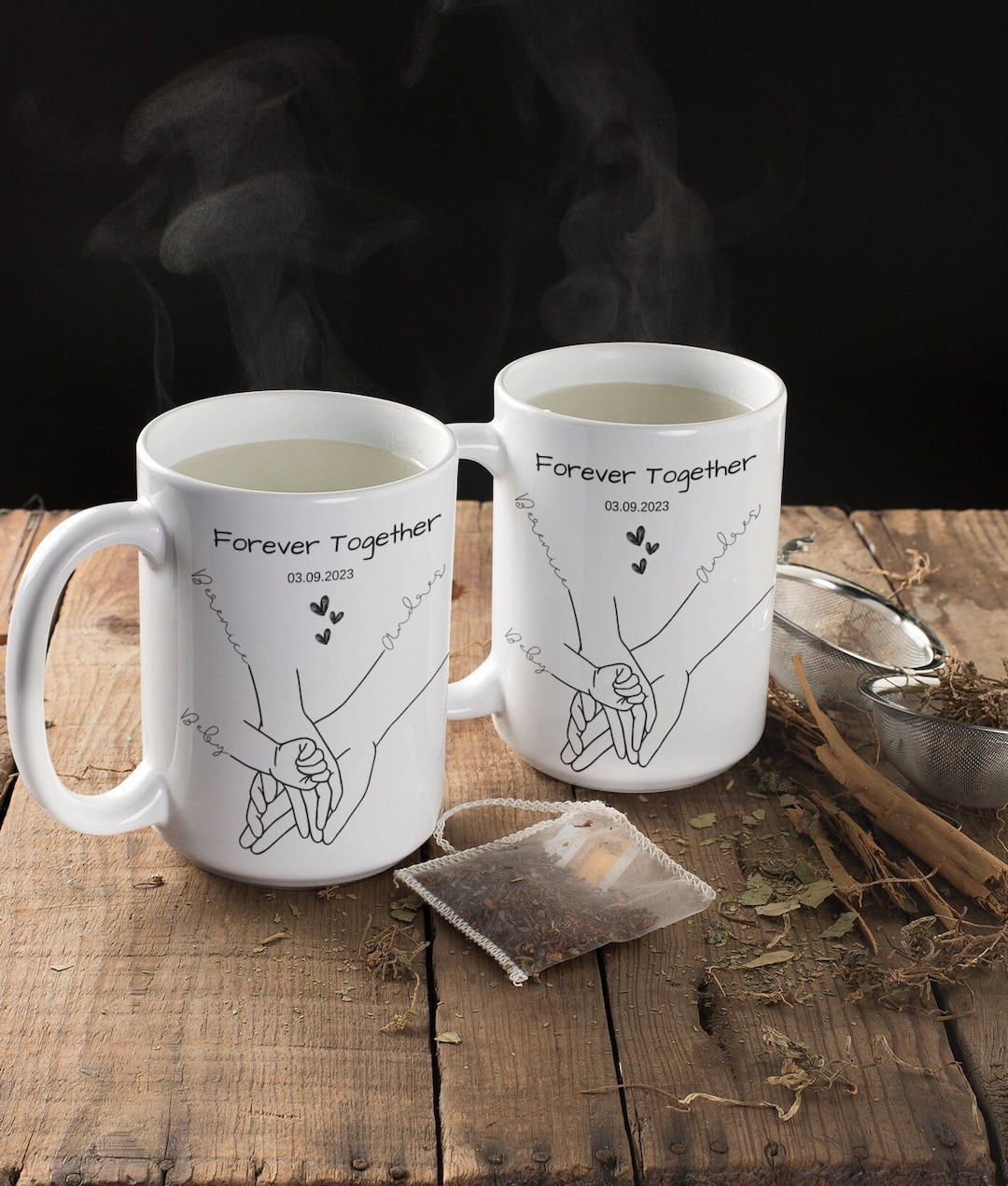 Couple Forever Together Mugs, Custom Family Mugs, Gift of Friendship ...