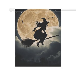 Flying Witch Yard Flag, Halloween Yard Decoration, Haunted House ...