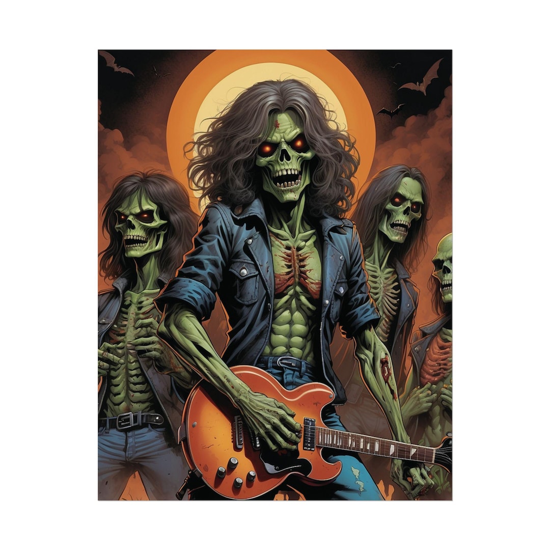 Poster of Heavy Metal Zombie Band in Concert, College Poster, High ...