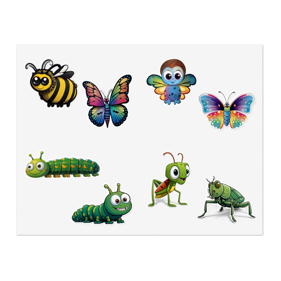 Cute Insect Sticker Sheets | Waterproof Vinyl Bug Stickers - Etsy