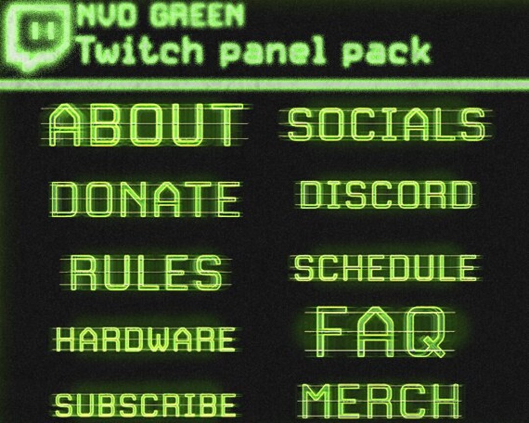 Twitch Panels NVD Green Pack - Etsy