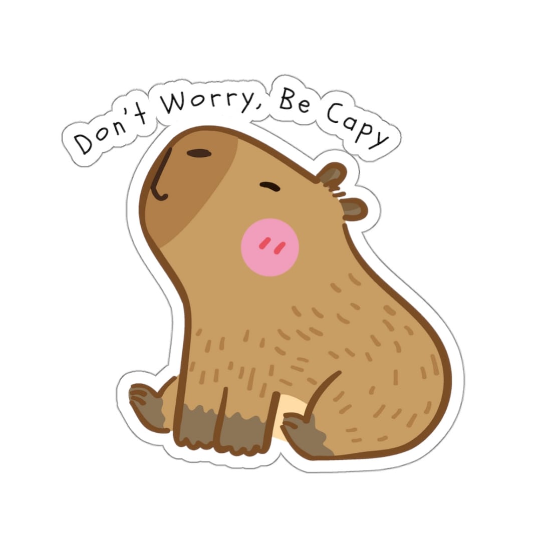 Capybara, Capybara Sticker, Capybara Laptop Vinyl Decal, Capybara Water ...