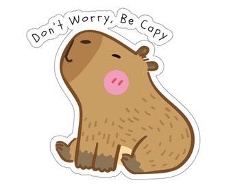 Capybara Sticker, Cute Chibi Capybara, Kawaii Capybara, Large Capybara ...