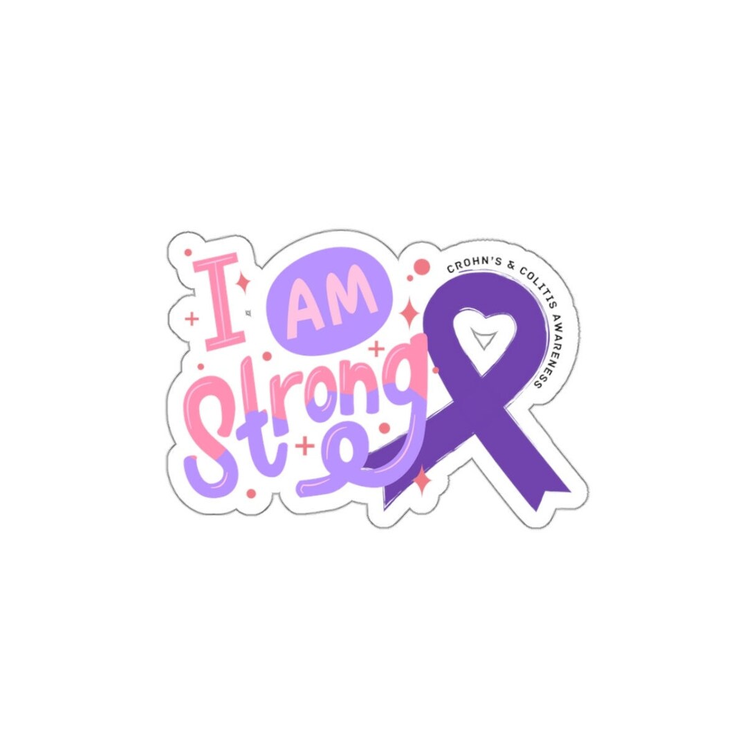 IBS Awareness Sticker, Purple Ribbons Laptop Vinyl Decal, Ulcerative ...