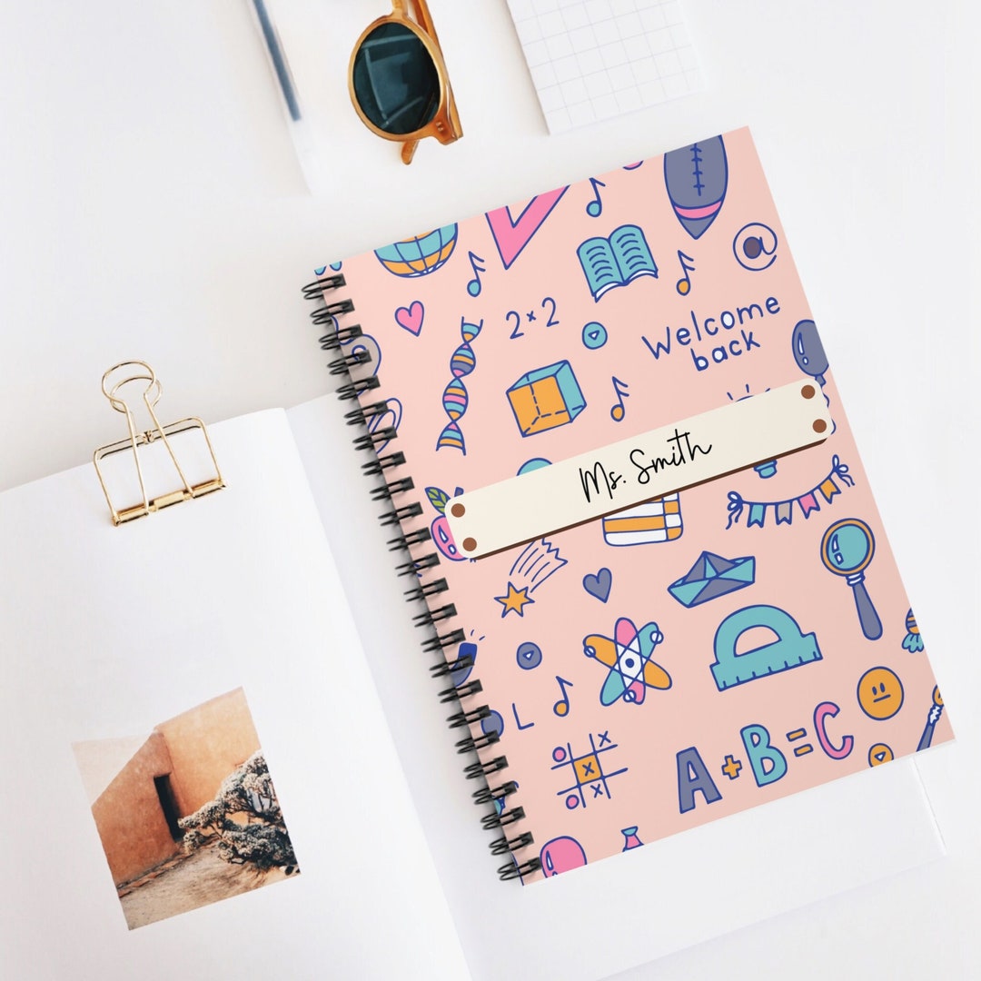 Custom Teacher Notebook, Personalized Spiral Notebook, Gift for Teacher ...