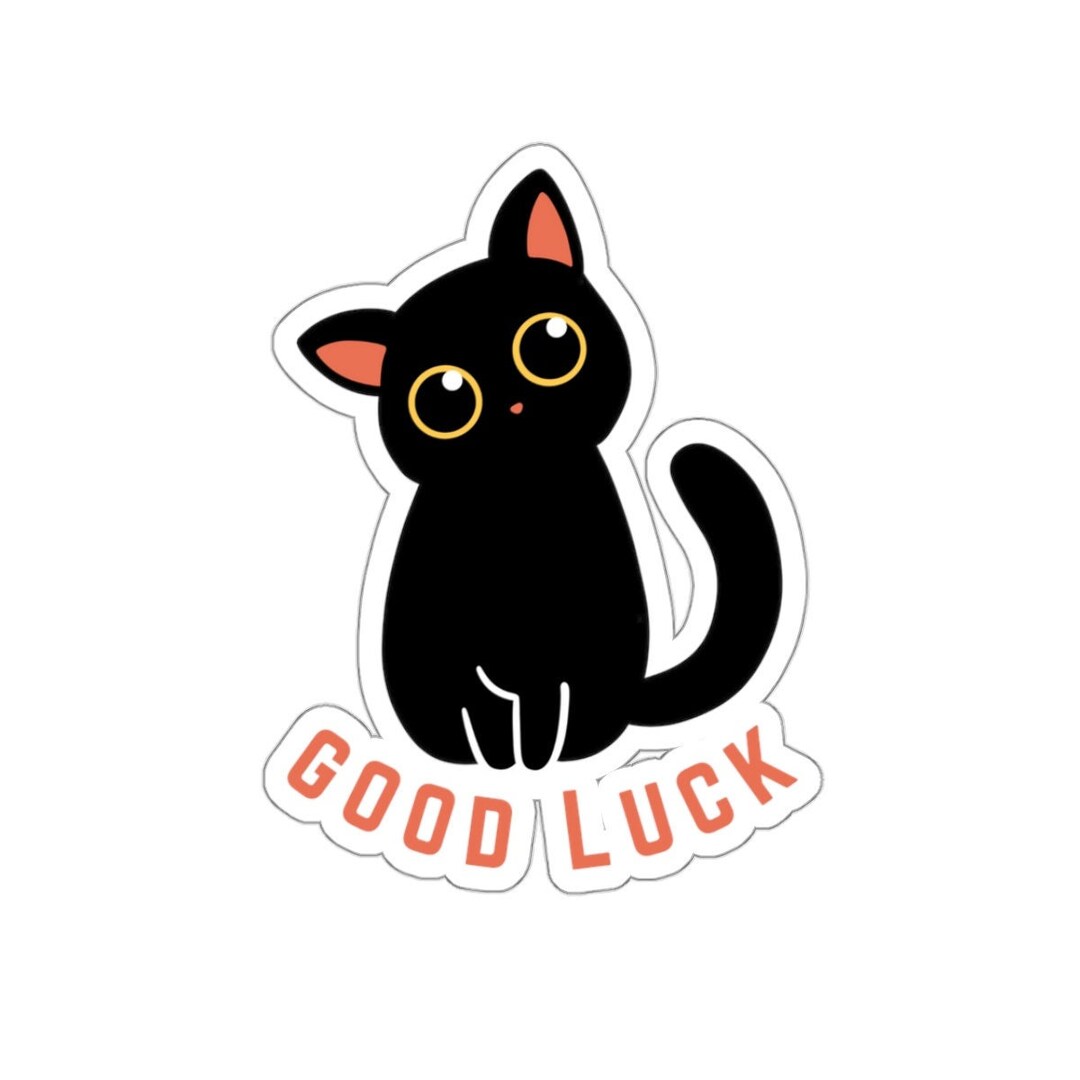 Black Cat Sticker, Black Cat Good Luck Charm, Cat Mom Gift - Etsy