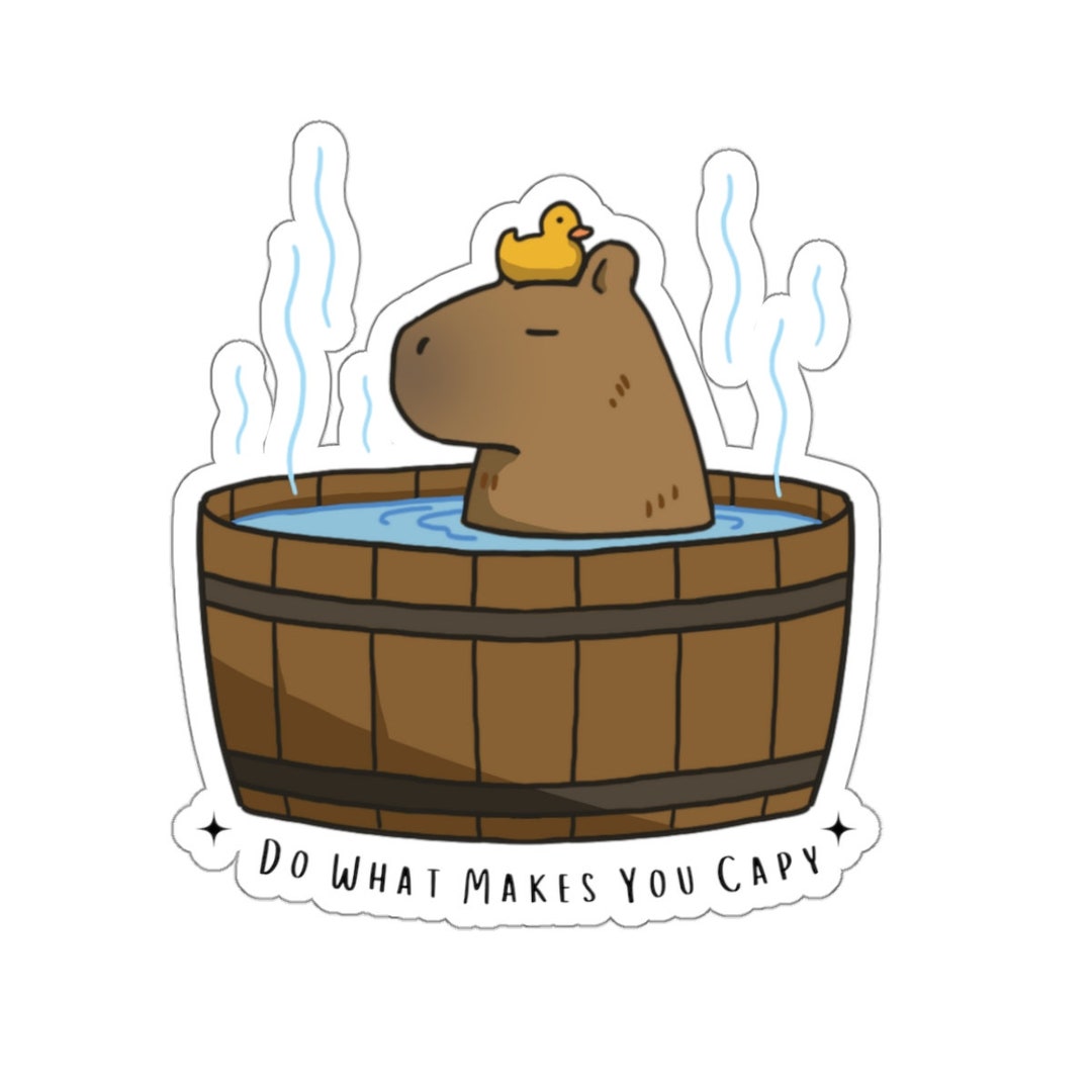 Capybara, Capybara Sticker, Cute Capybara Vinyl Decal, Capybara Laptop ...