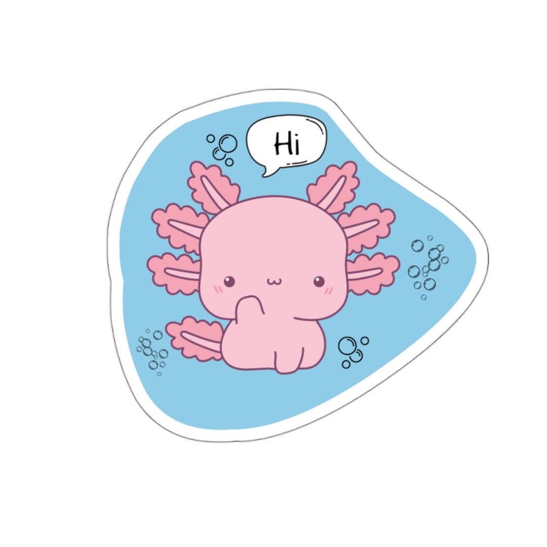 Axolotl, Axolotl Sticker, Axolotl Laptop Vinyl Decal, Axolotl Water ...