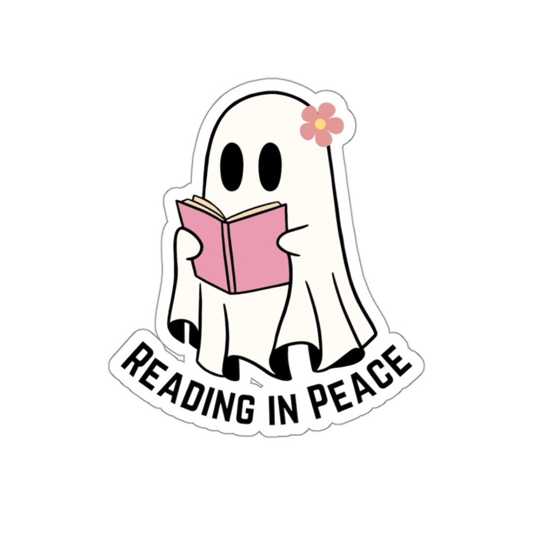 Cute Ghost Sticker, Bookish Sticker, Ghost Reading - Etsy
