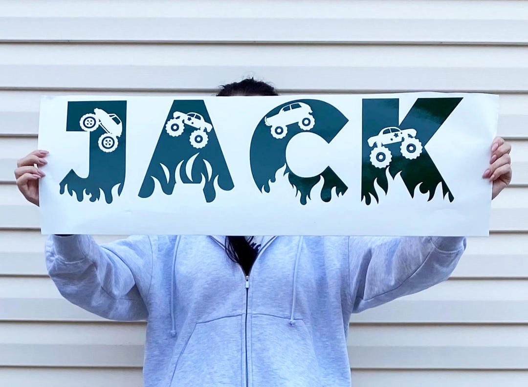 Personalized Monster Truck Vinyl Wall Decal: Custom Name Sticker - Etsy