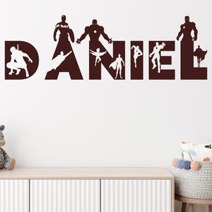 Superhero Custom Wall Name Decal, Super Hero Wall Sticker, Boys Bedroom ...