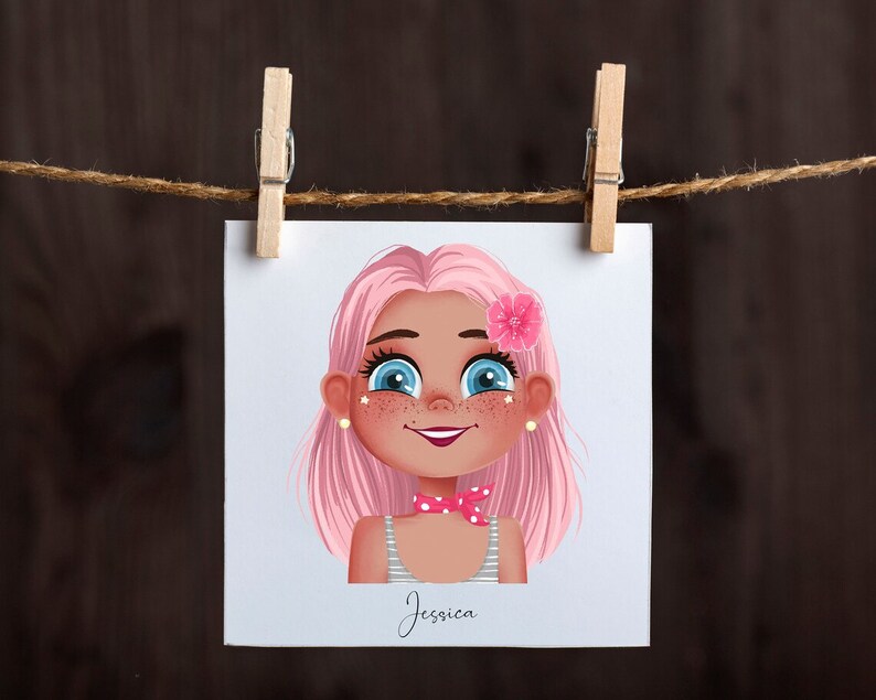 Custom Cartoon Portrait, Cartoon Avatar, Personalized Portrait ...