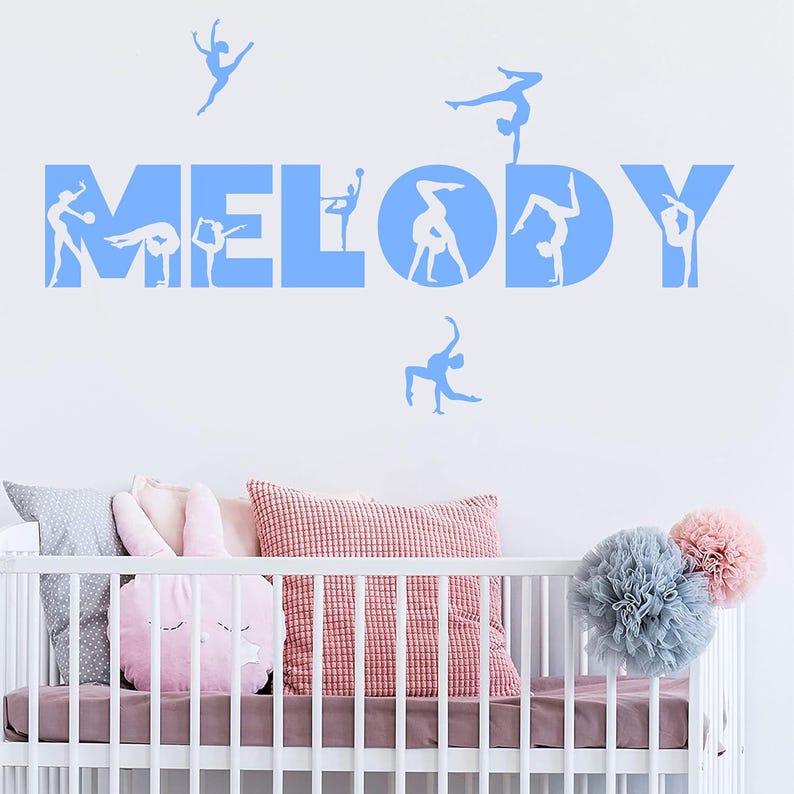 Custom Gymnastics Name Wall Decal: Girls Room Decor - Etsy