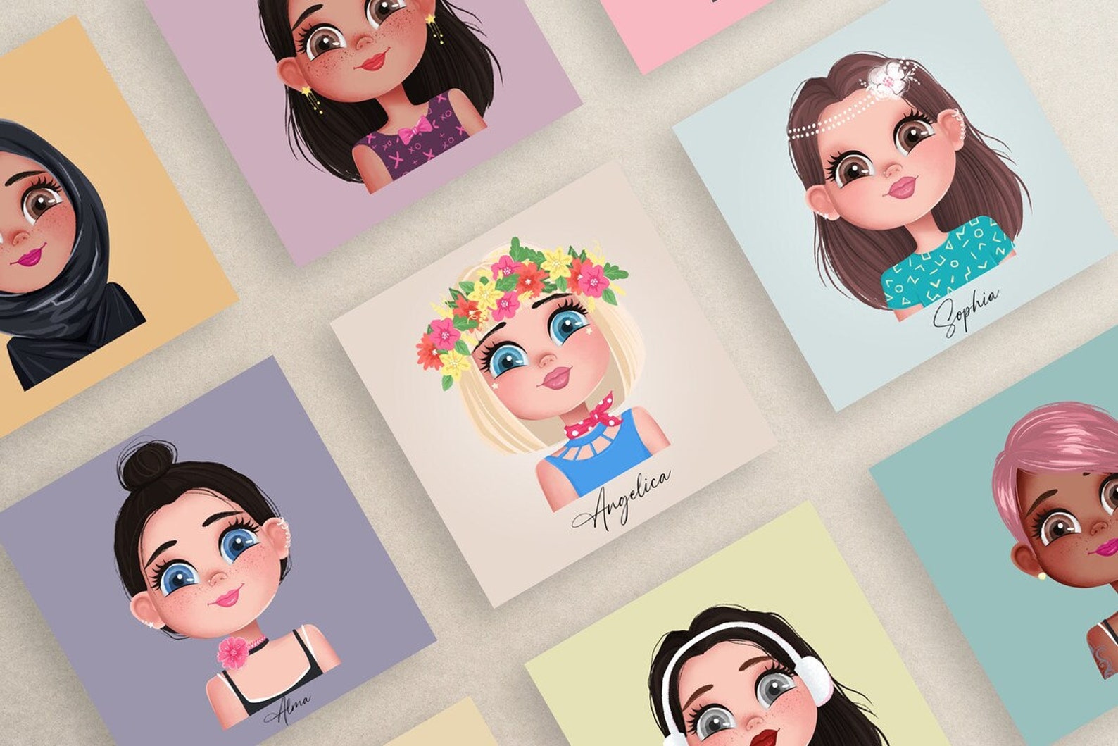 Custom Cartoon Portrait, Cartoon Avatar, Personalized Portrait ...