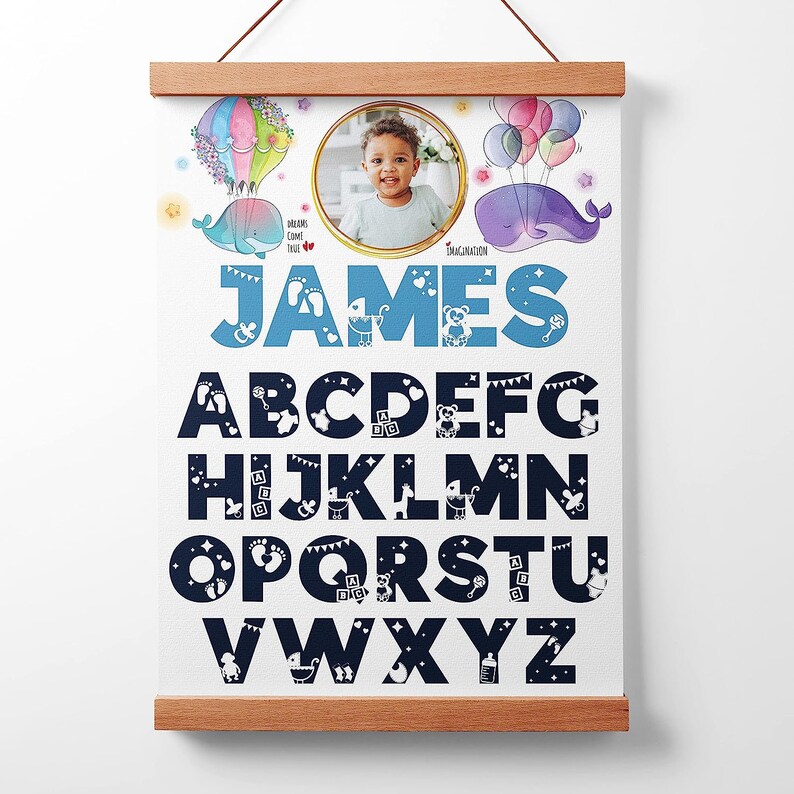 Custom ABC Poster, Educational Poster for Toddlers, Baby Boy Girl Room ...