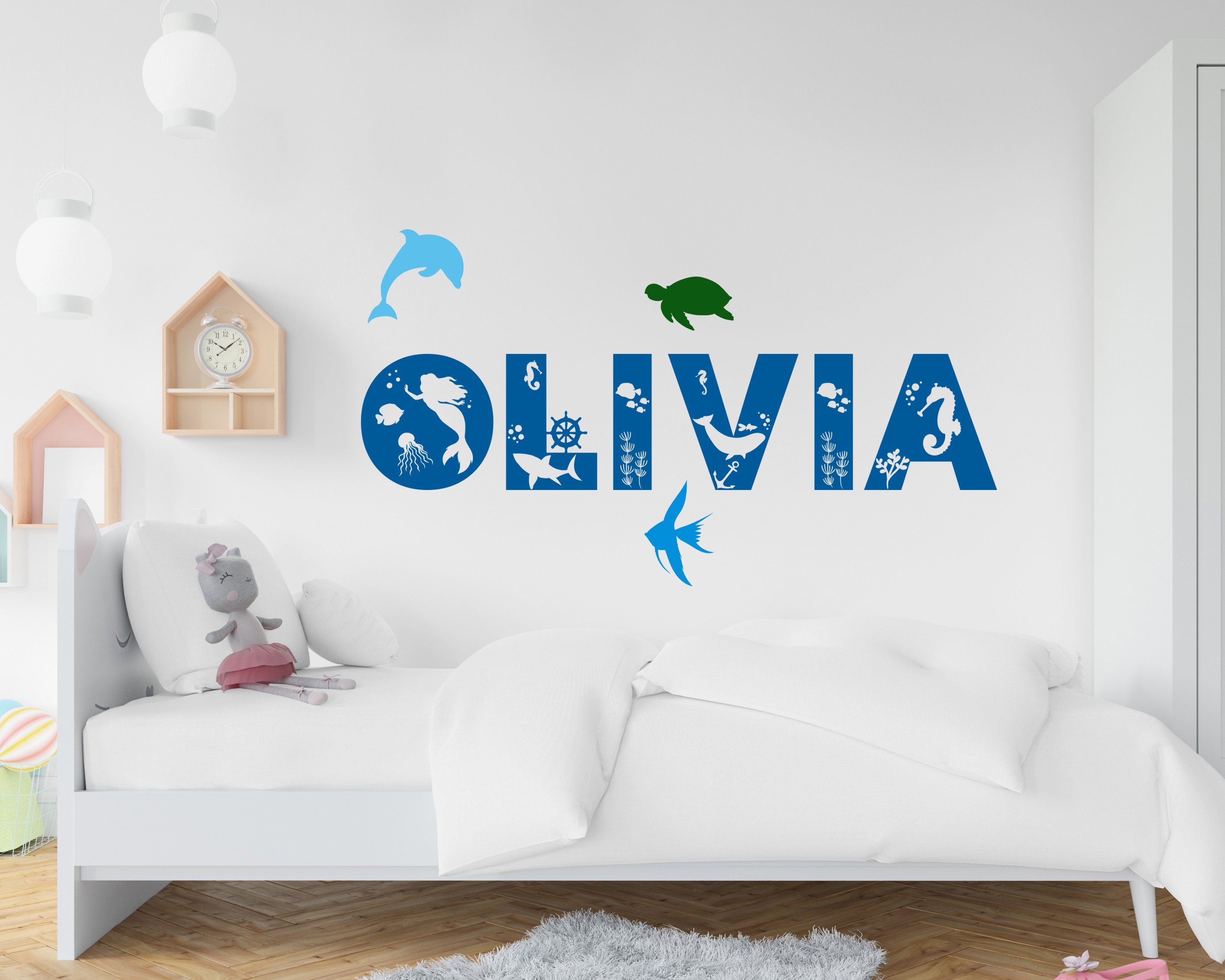 Sea Creature Custom Decal, Underwater Wall Name Decal, Under the Sea ...