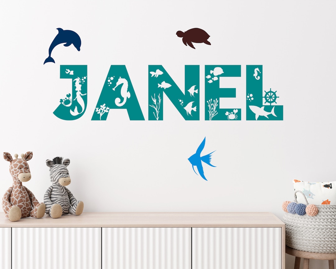 Sea Creature Custom Decal, Underwater Wall Name Decal, Under the Sea ...