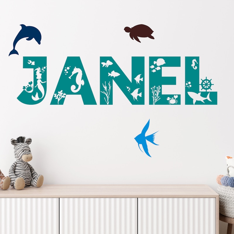 Baby Name Wall Decals Ocean - Etsy UK