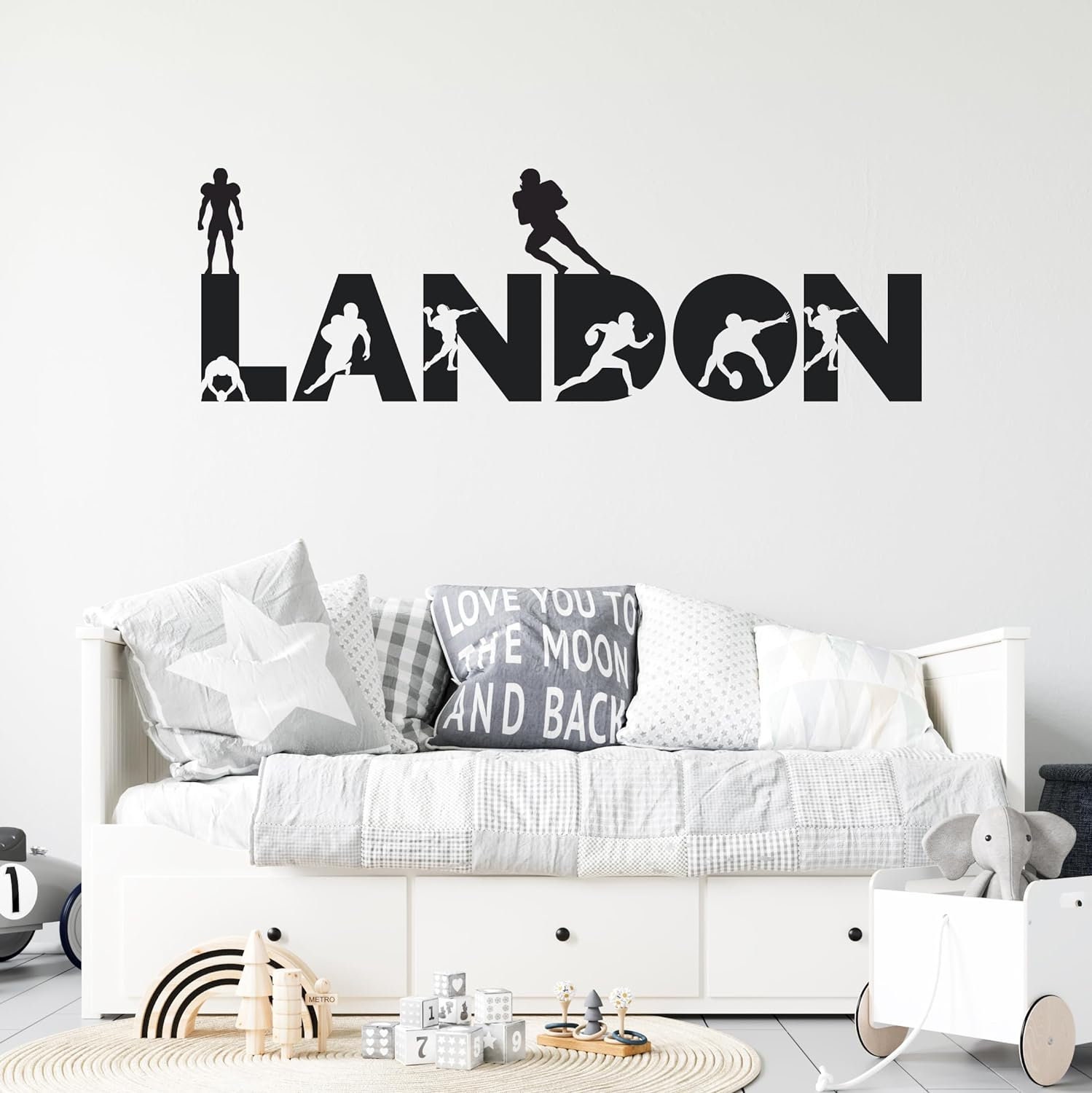 Football Custom Wall Name Decal for Boys, Football Theme Decor, Boys ...