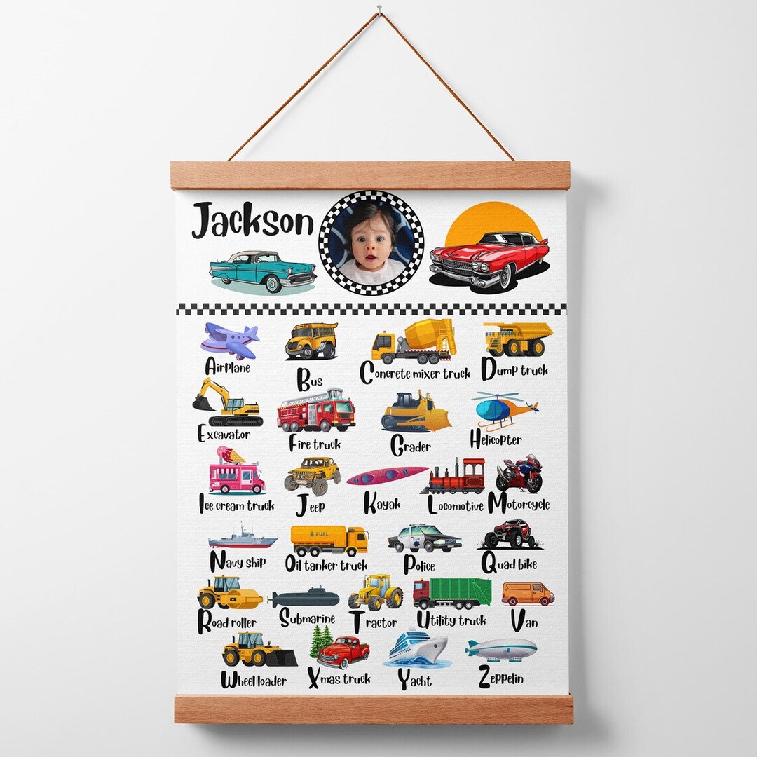 Transportation Alphabet Poster, Car ABC, Vehicle Alphabet Art, Car ...