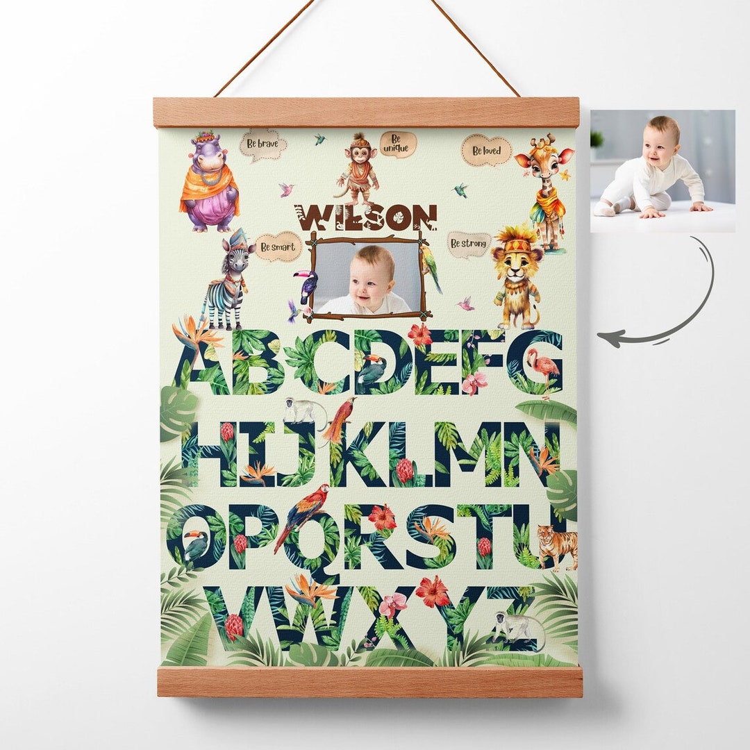 Custom Safari Animals Alphabet Poster, Jungle Theme Nursery Decor for ...
