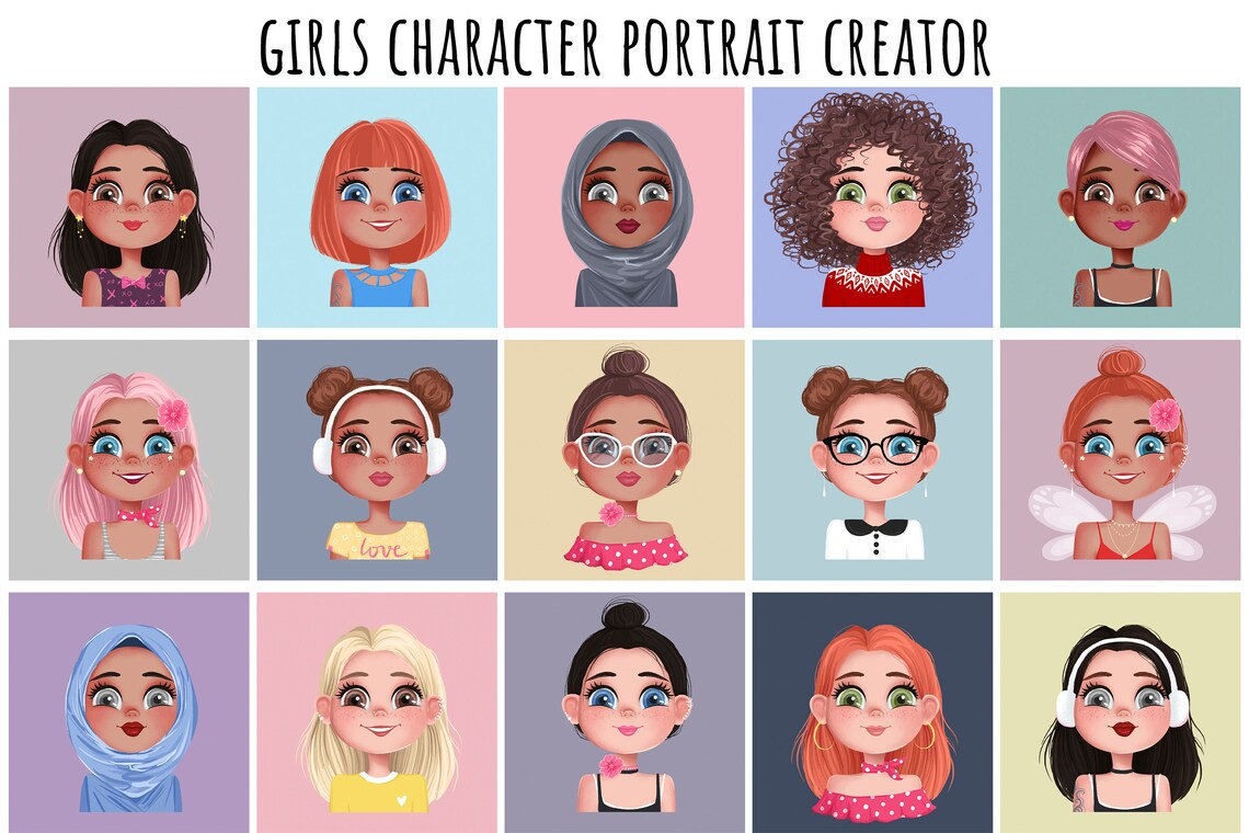 Custom Cartoon Portrait, Cartoon Avatar, Personalized Portrait ...