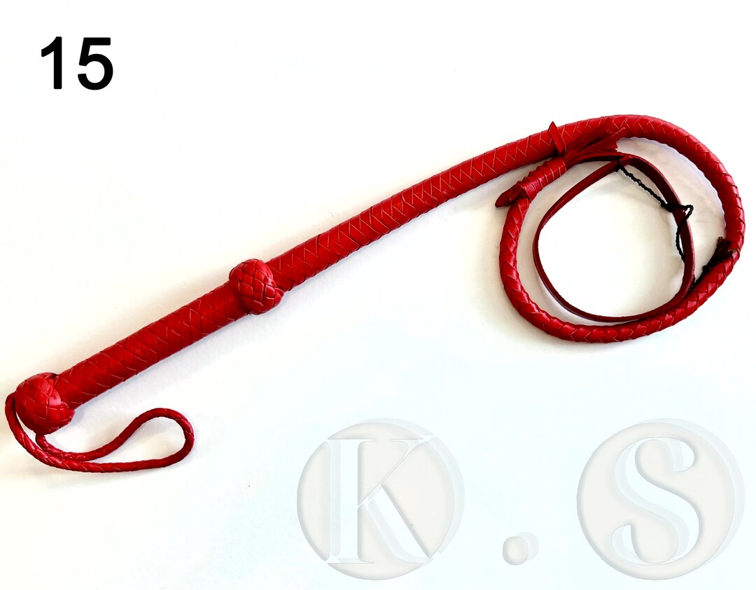 Real Leather Bull Leather Whip Bullleatherwhip in Red in 3 FT - Etsy