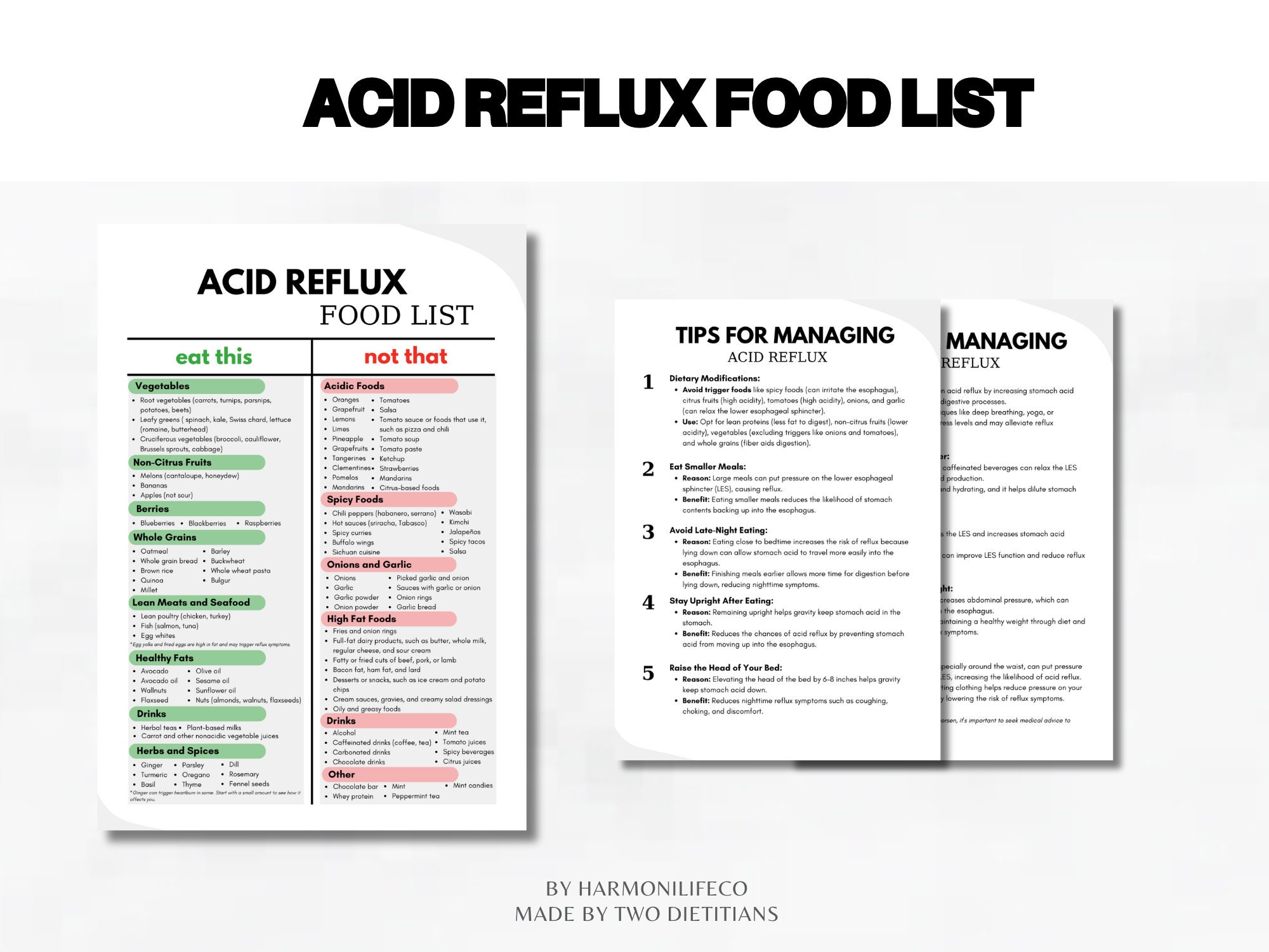 Acid Reflux Diet Guide GERD Friendly Foods Heartburn Relief Meal Plan ...