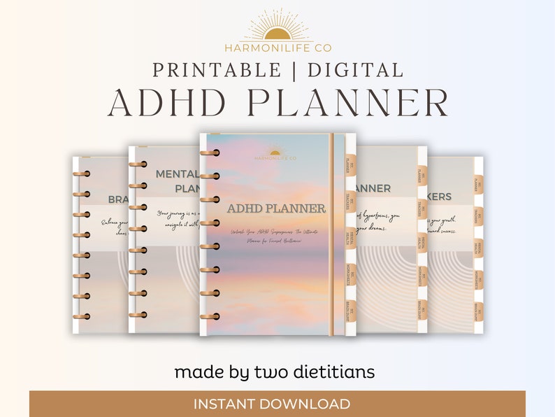 ADHD Planner Adult, Printable ADHD Productivity Journal, Digital Adhd ...