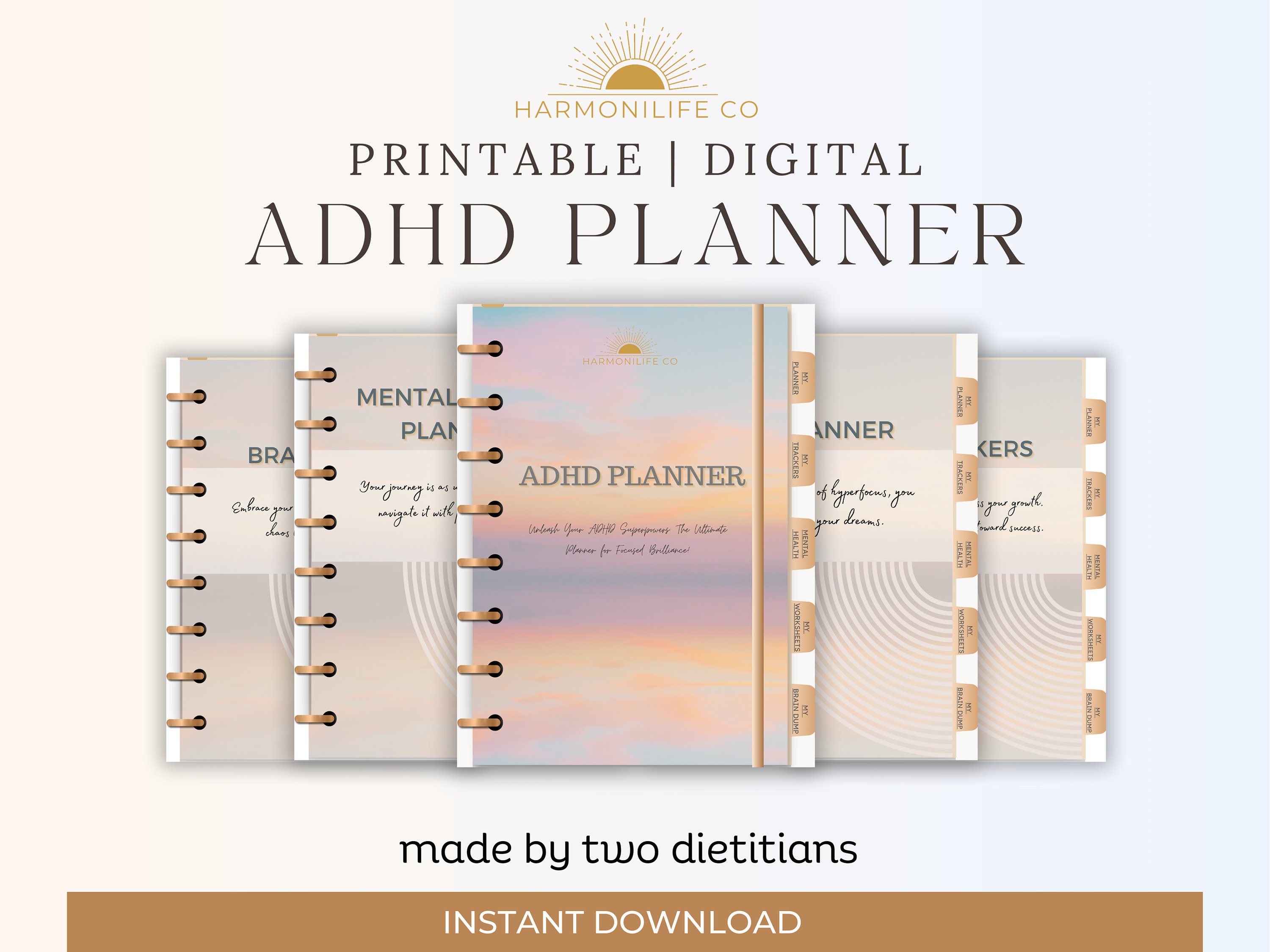 ADHD Planner Adult, Printable ADHD Productivity Journal, Digital Adhd ...