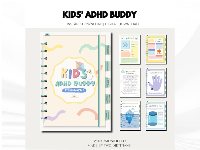 Kids ADHD Buddy, ADHD Worksheets for Kids Bundle Neurodivergent Kids ...
