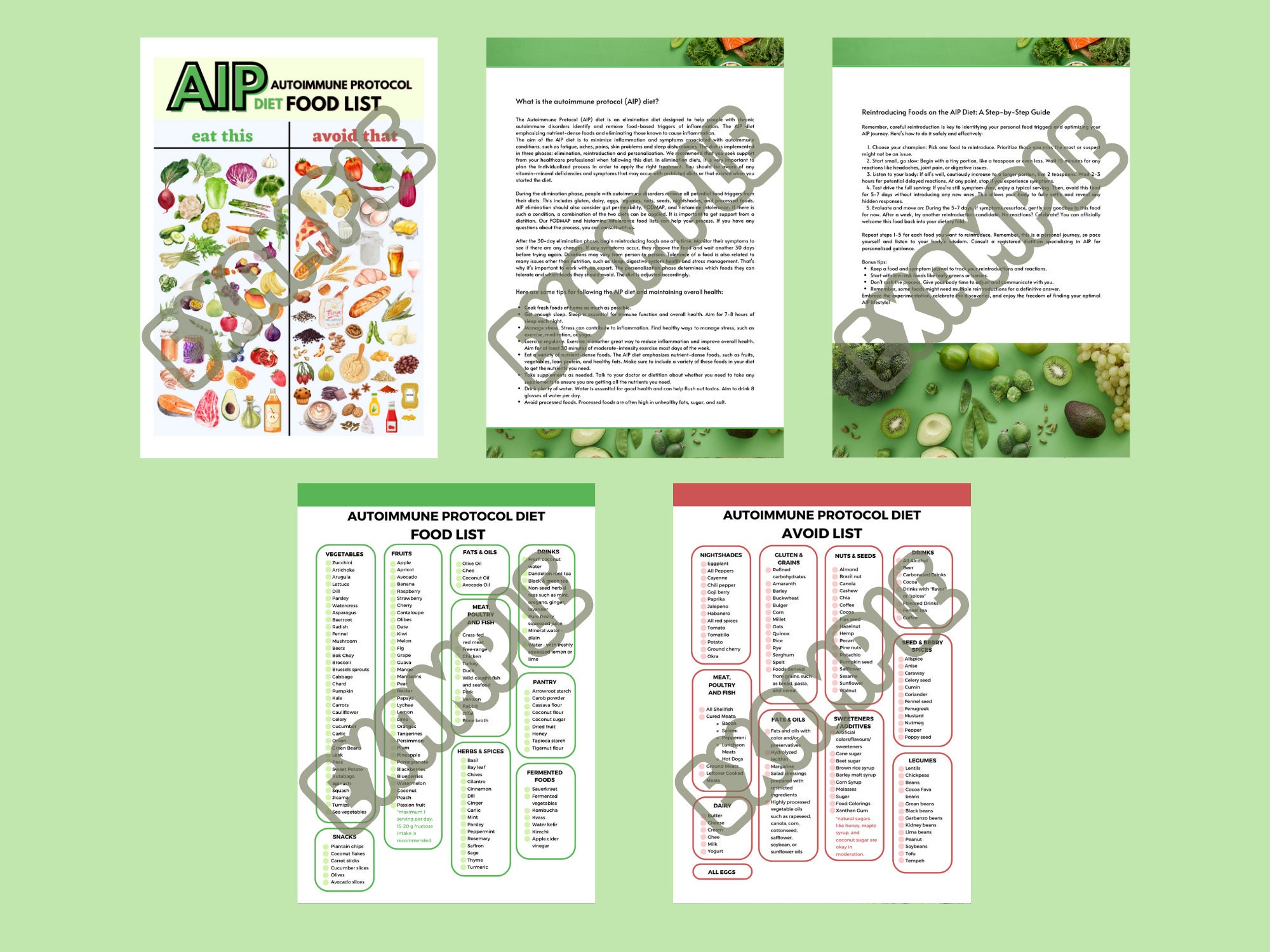 AIP Food List Autoimmune Protocol Diet Guide Autoimmune Disease Food ...